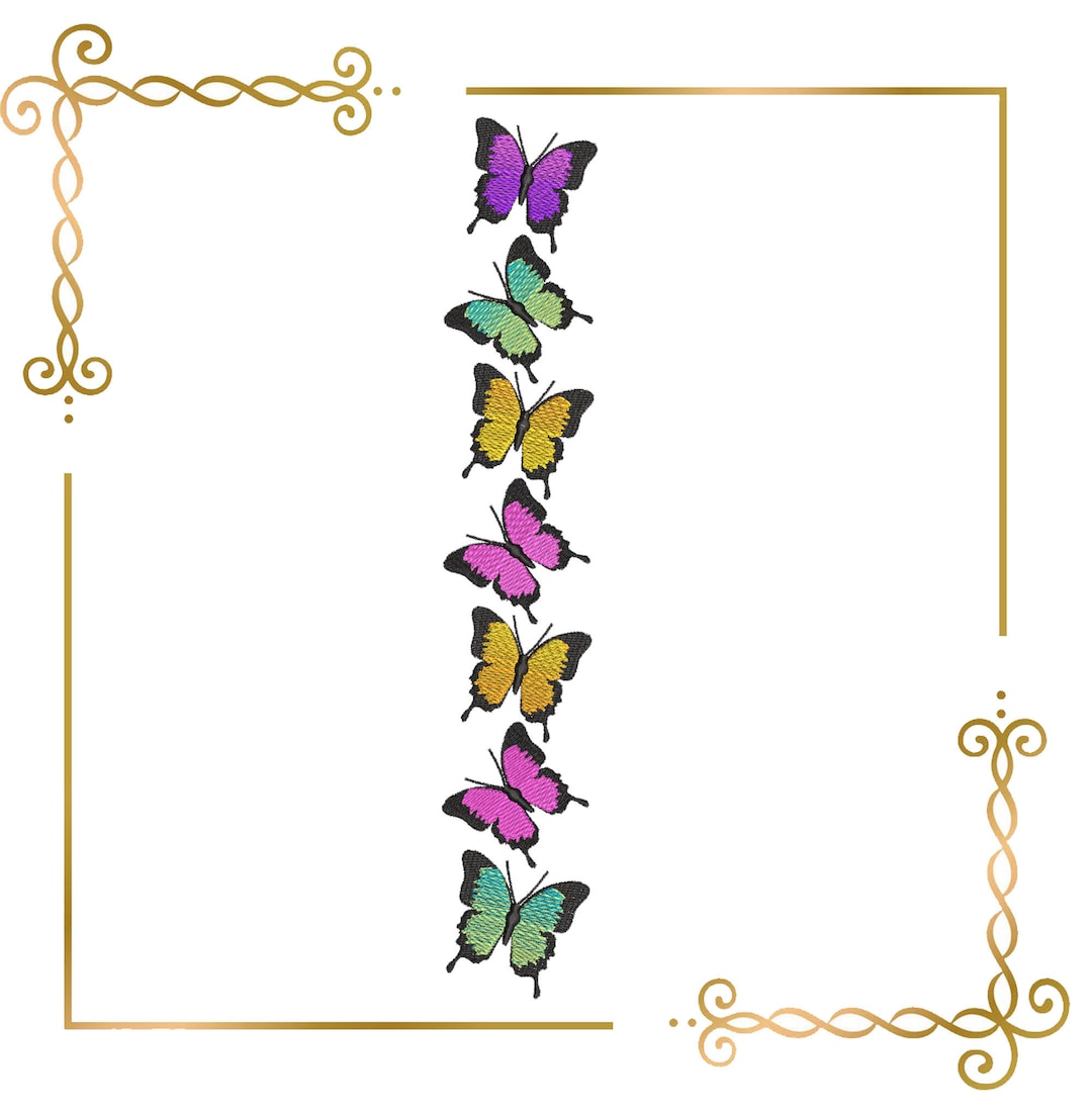 Beautiful Butterfly Border Design Embroidery Design to the - Etsy