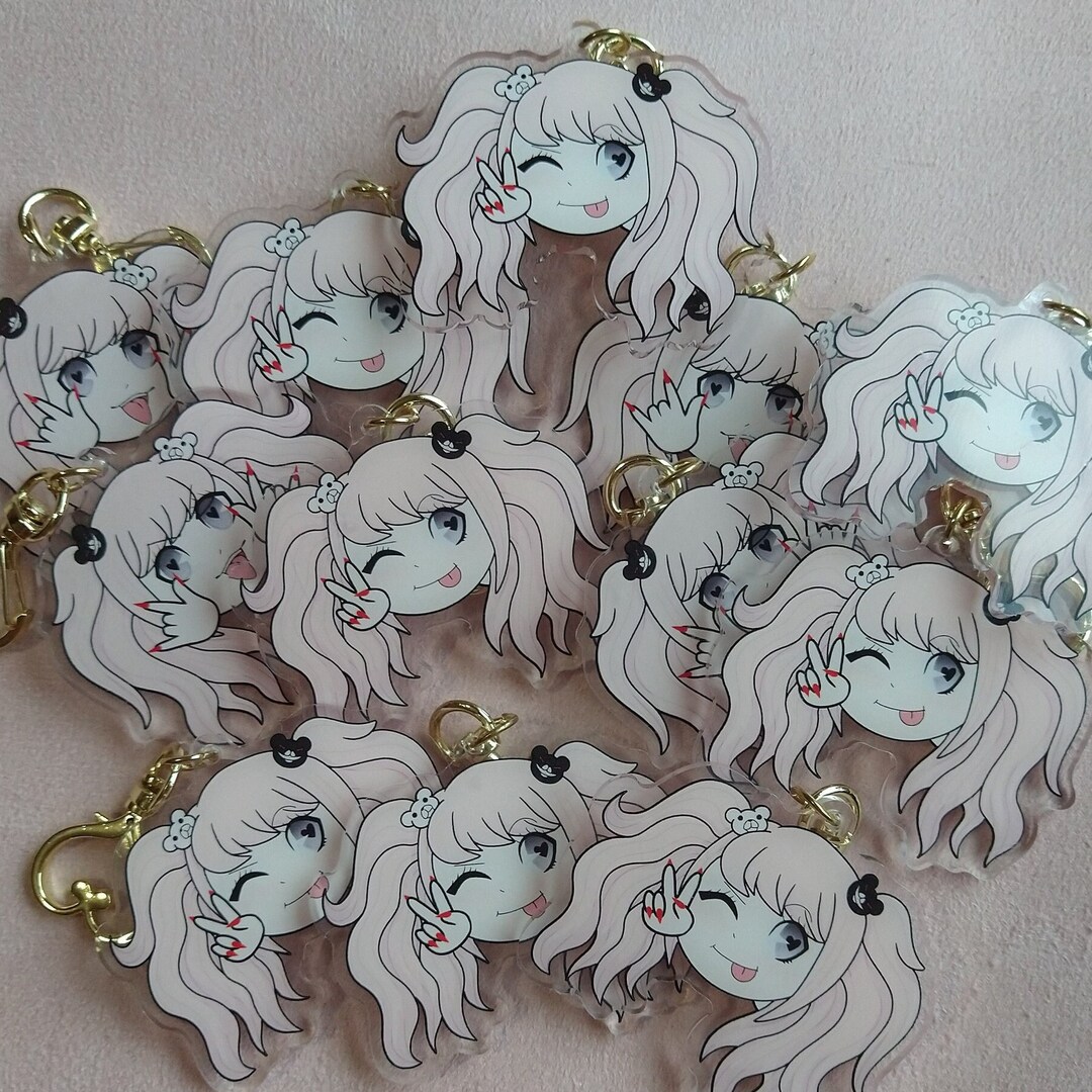 Danganronpa Junko Enoshima Acrylic Charm 2.5 in With Heart Charm Double ...