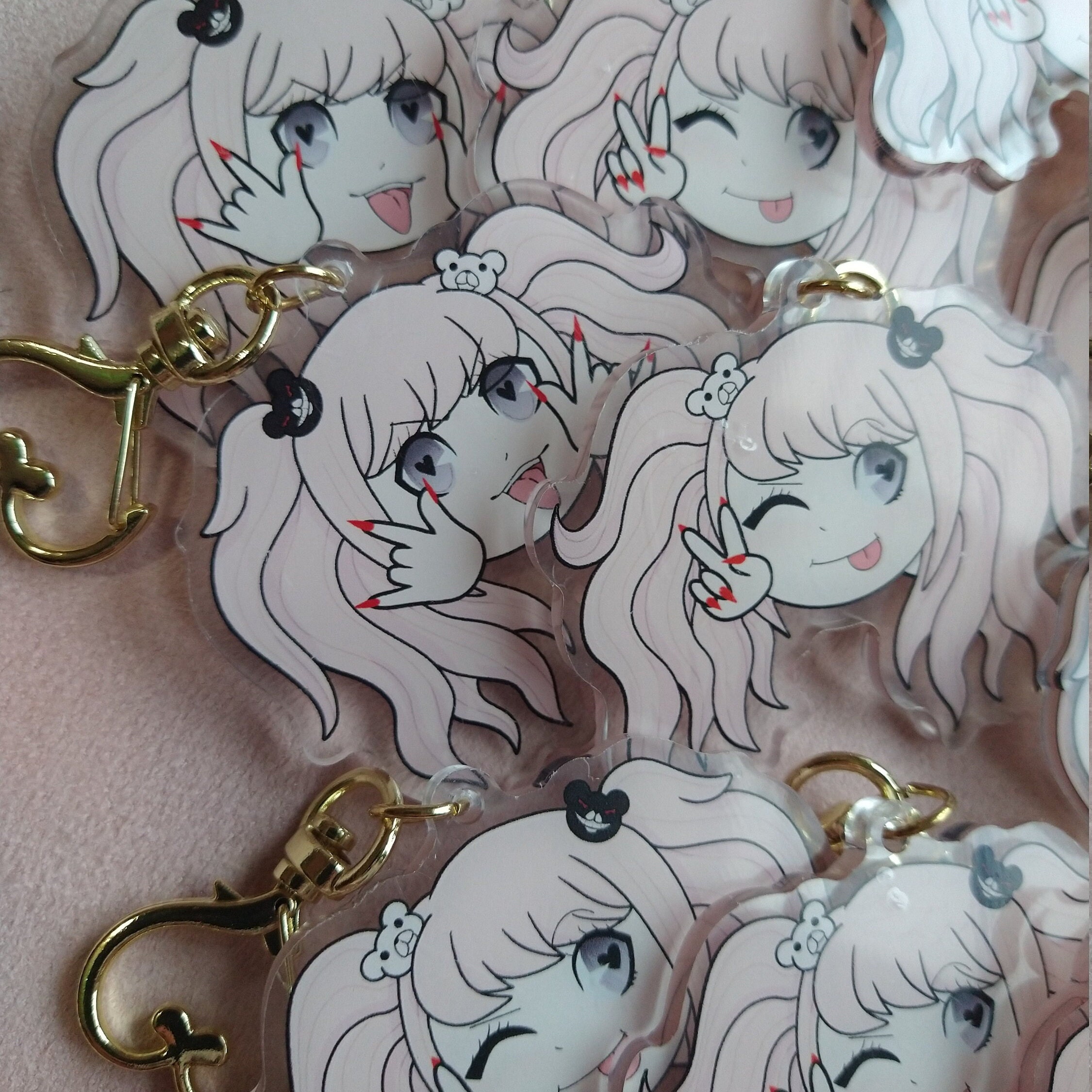 Danganronpa Junko Enoshima Acrylic Charm 2.5 in With Heart Charm Double ...