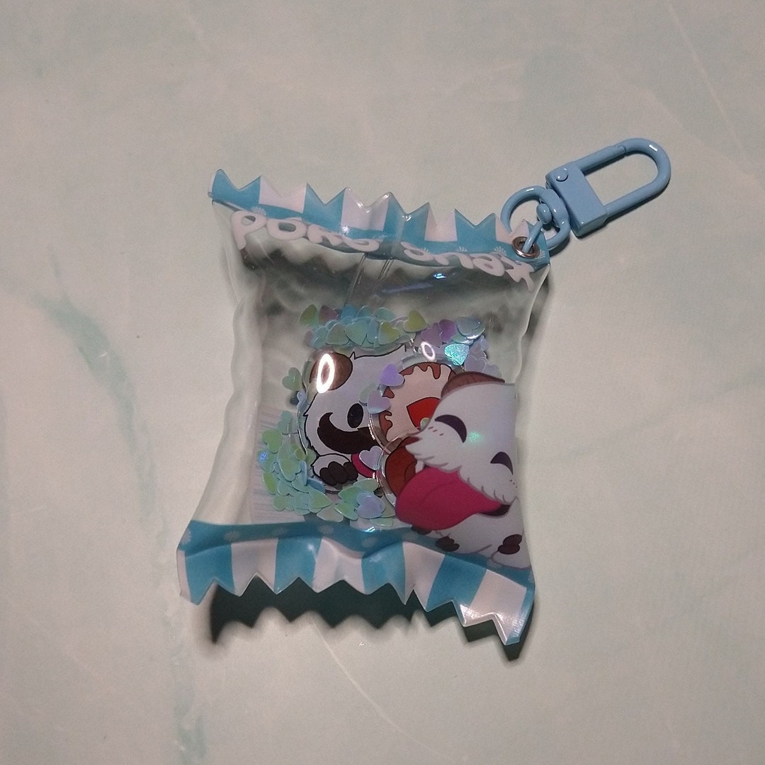 League of Legends Lol Poro Snax Candy Shaker Bag Charm Keychain - Etsy
