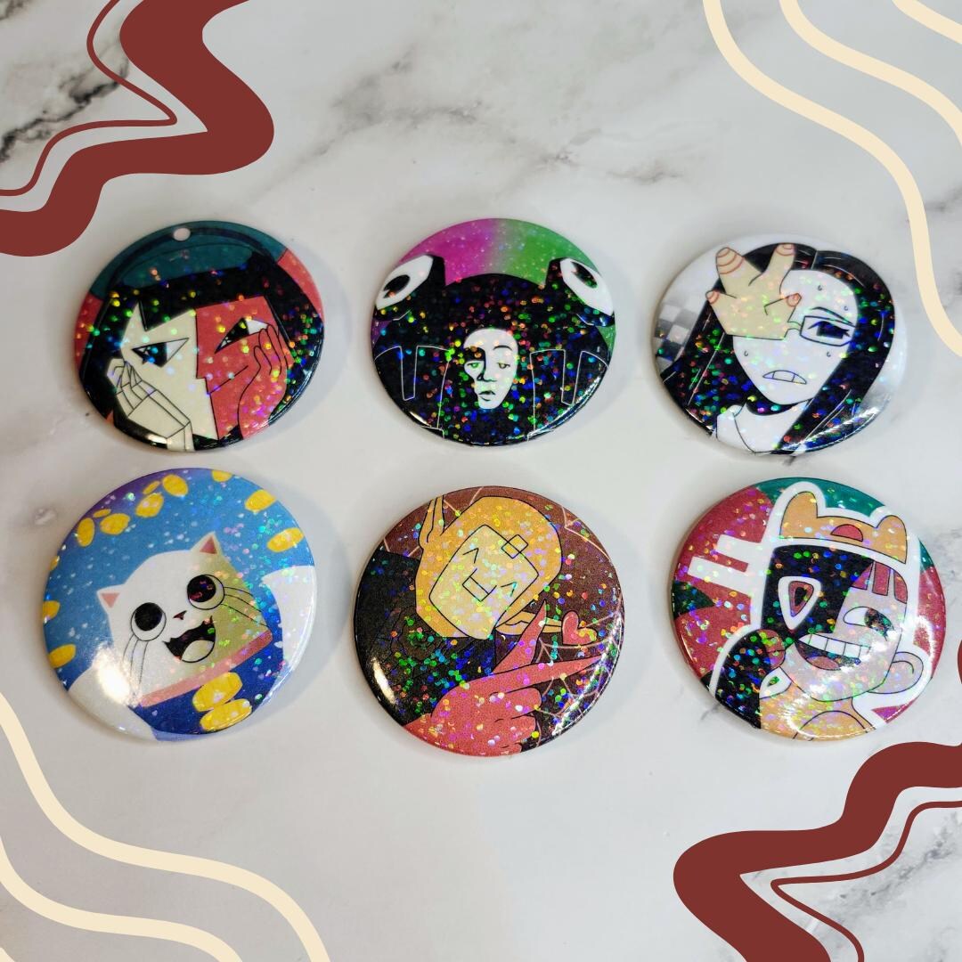 ENA Dream BBQ Characters Buttons: Holographic Pinback Buttons 2 In - Etsy