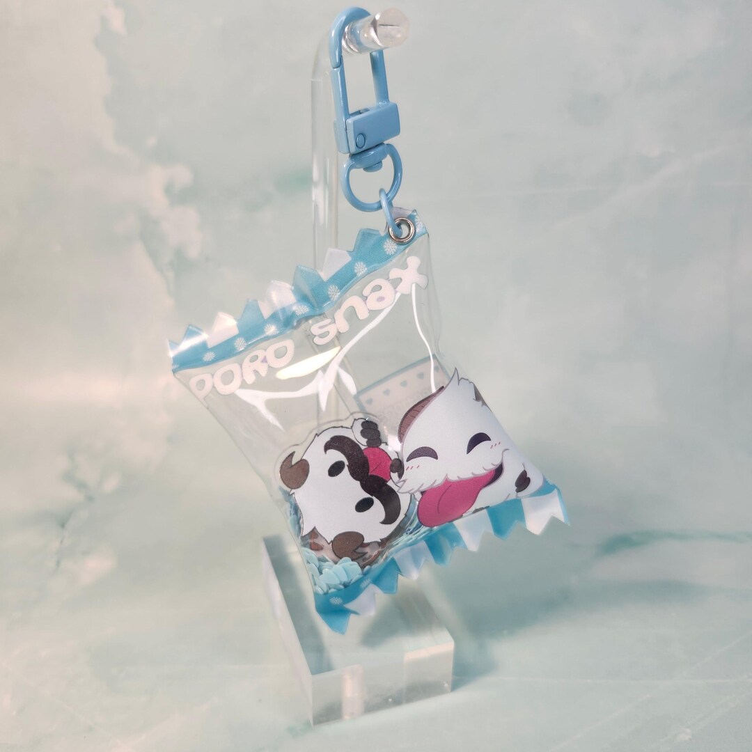 League of Legends Lol Poro Snax Candy Shaker Bag Charm Keychain - Etsy