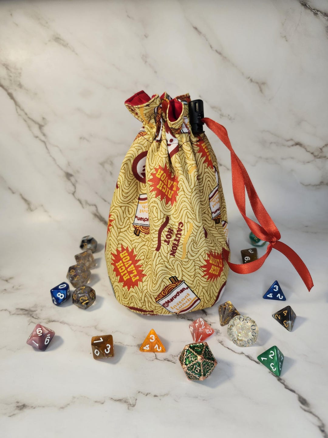 Ramen Noodle Dice Bag: Large Drawstring Pouch for Dnd Gaming - Etsy