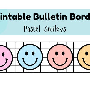 Smiley Face Pastel Bulletin Board Border, Classroom Decor - Etsy