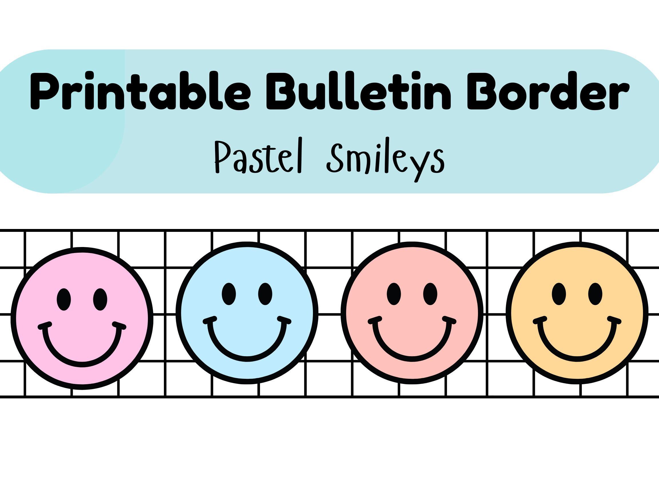 Smiley Face Pastel Bulletin Board Border, Classroom Decor - Etsy