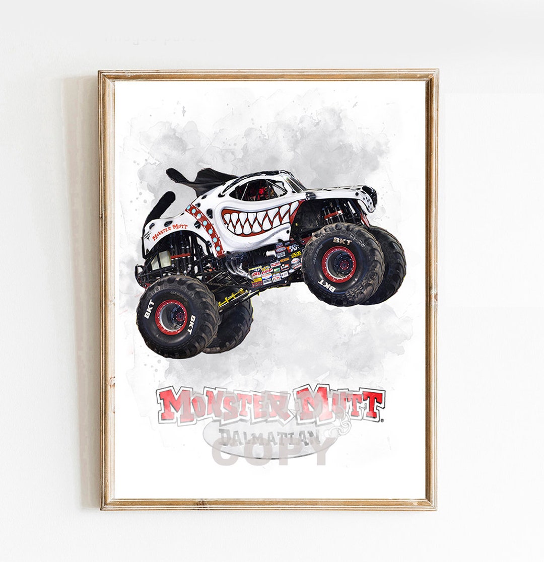 Monster Truck Mutt Dalmatian Poster Mutt Dalmation Poster - Etsy