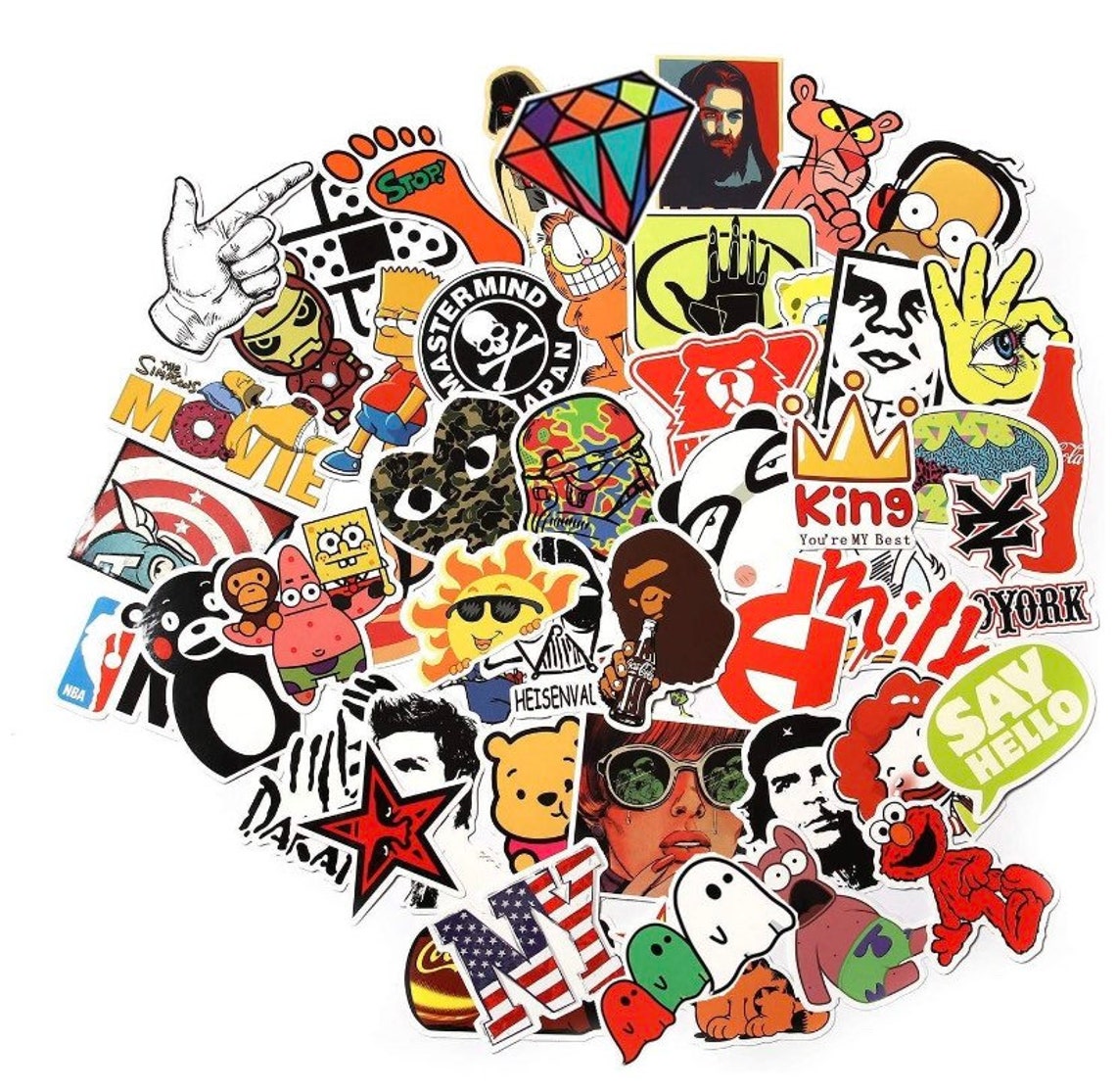 Cool Vinyl Stickers 100 pcs Random Pop Culture Logos Music | Etsy