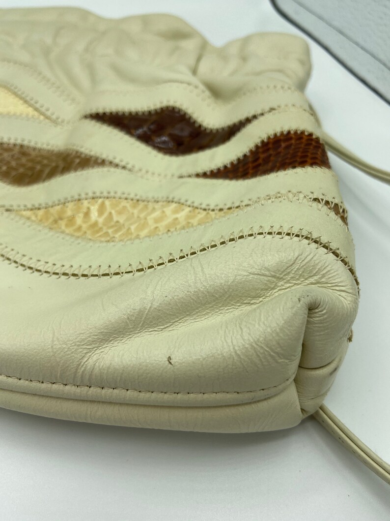 Large Vintage Leather Snake Skin Python Reptile Patchwork Clutch Purse ...