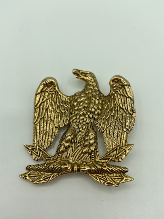 Large Vintage Patriotic Eagle Brooch Pendant Signed A… - Gem