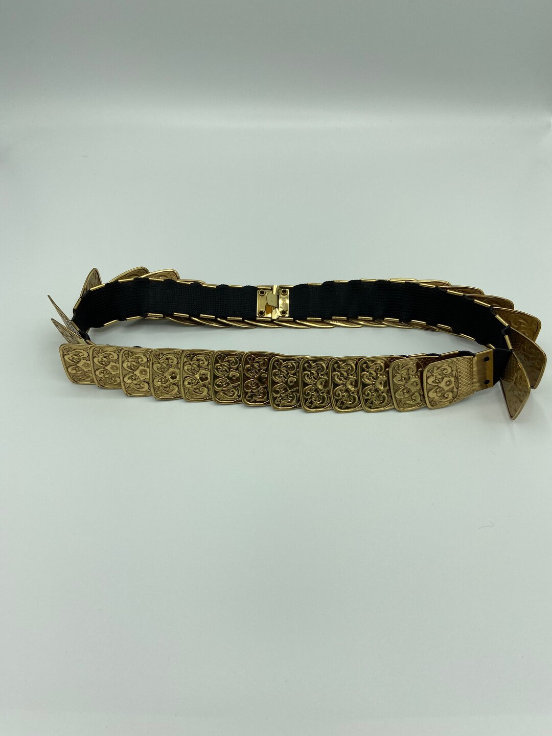 Vintage Metal Gold Elastic Strech Belt - Etsy