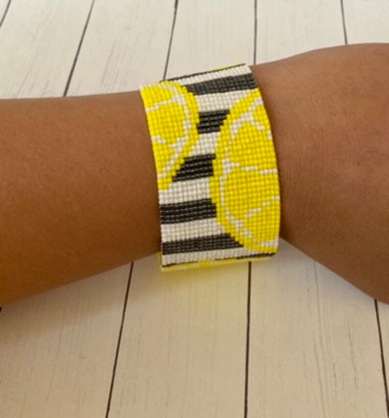 Lemon Yellow Beaded Bracelet - Etsy