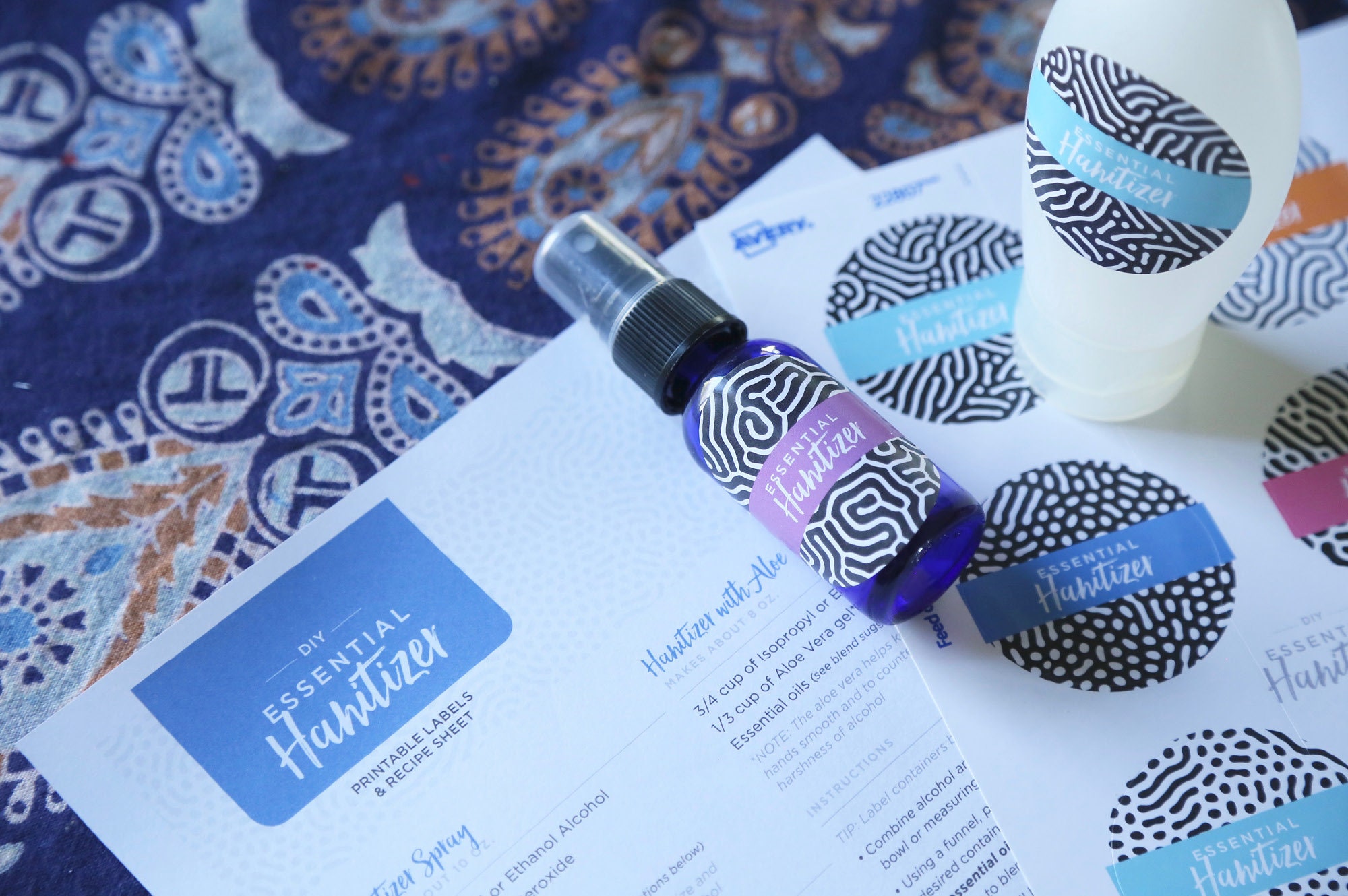 DIY Essential Hanitizer Labels & Recipe Sheet Printable - Etsy