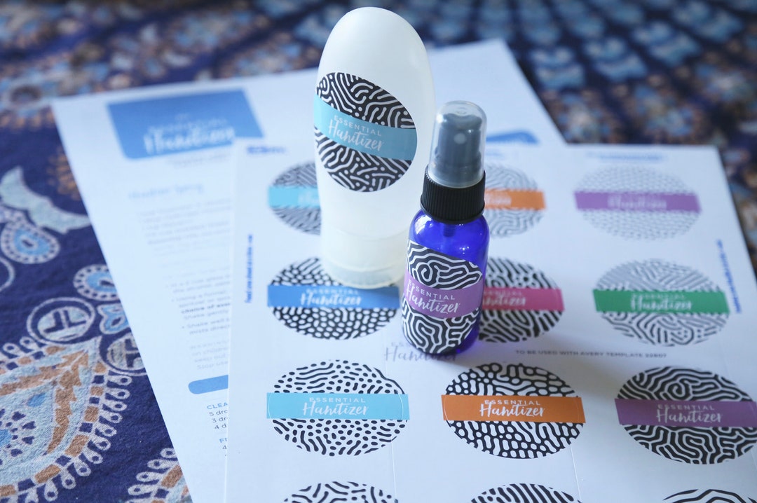 DIY Essential Hanitizer Labels & Recipe Sheet Printable - Etsy