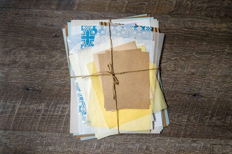 Blue & Neutral Paper Pack Scrapbook Paper Inspiration Kit - Etsy