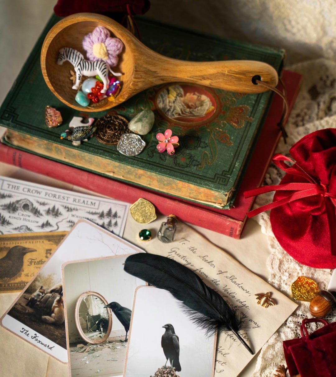 Ren Faire Accessories / Crow Confetti Mystery Scoop Crowcore Trinkets ...