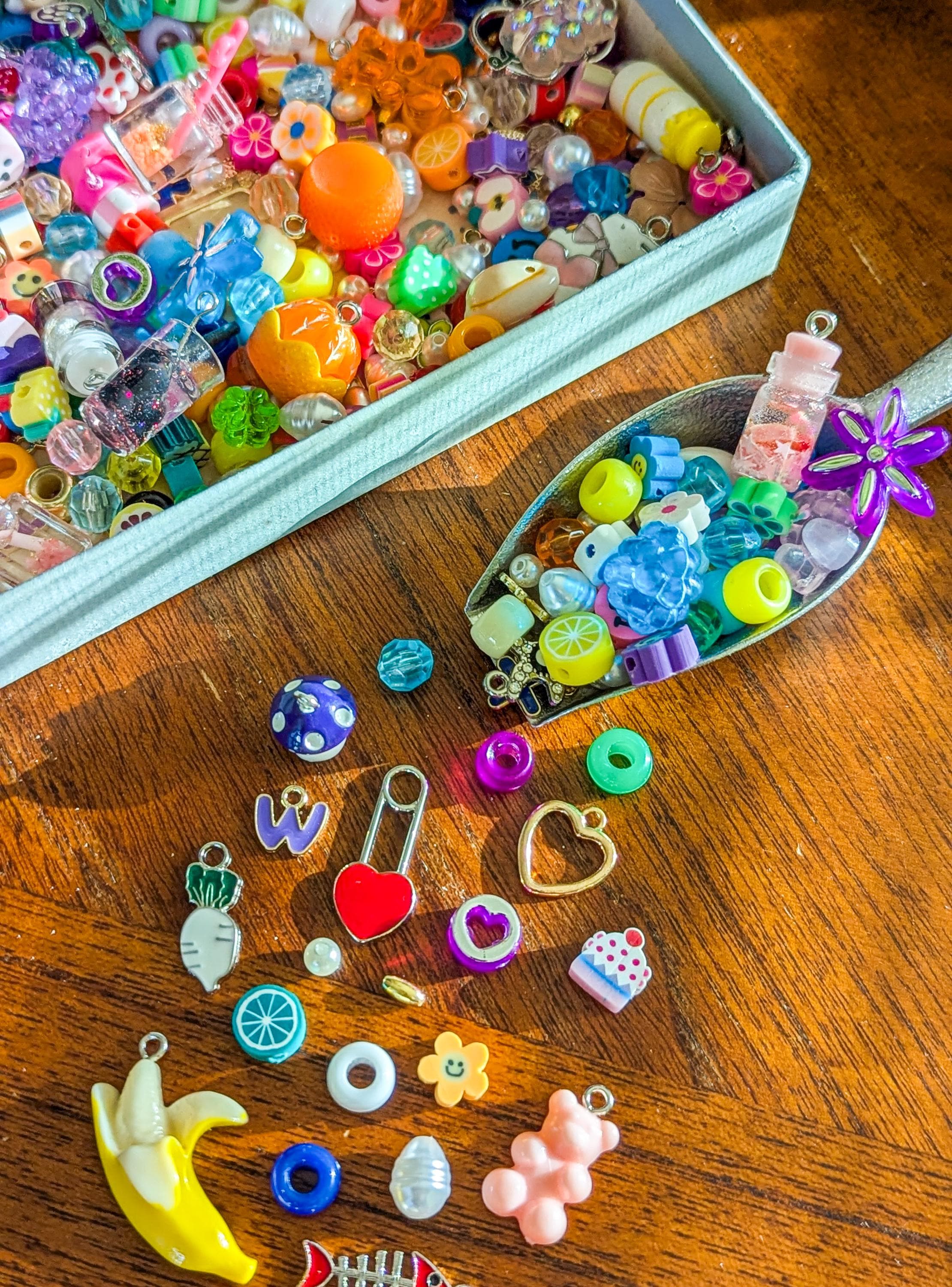 Kandi Bead Soup and Charm Mix Diy Jewelry Making Kit for Kids Rainbow ...