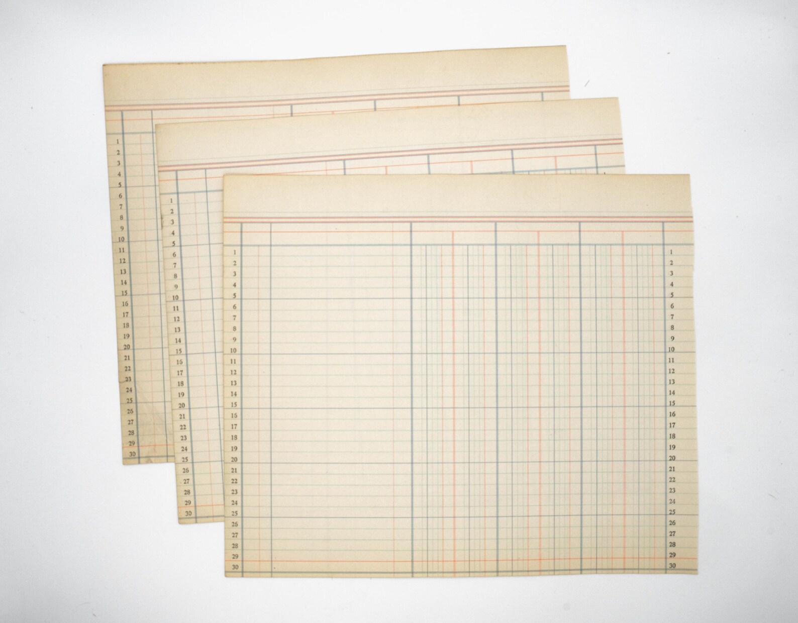 Antique 1940s Vintage Ledger Paper | Handwritten Accounting Document ...