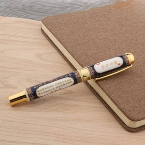 Ceramic Floral Asian Fountain Pen | Chinese Calligraphy M Nib Peonies ...