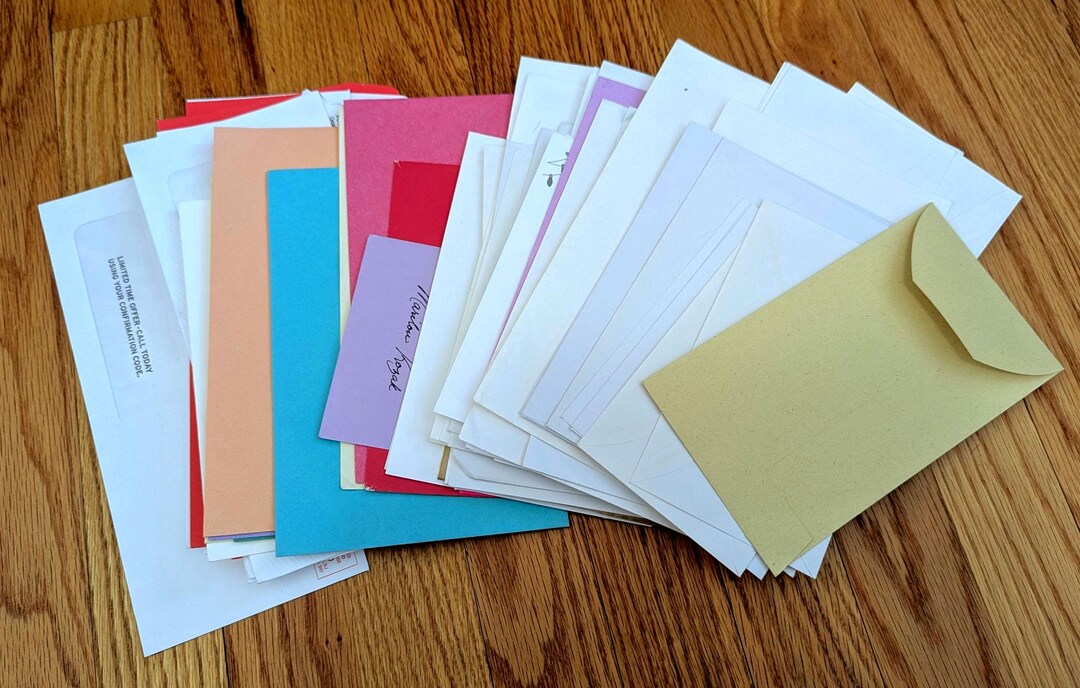 70+ Assorted Vintage & Recycled Envelopes | Upcycled Junk Mail ...