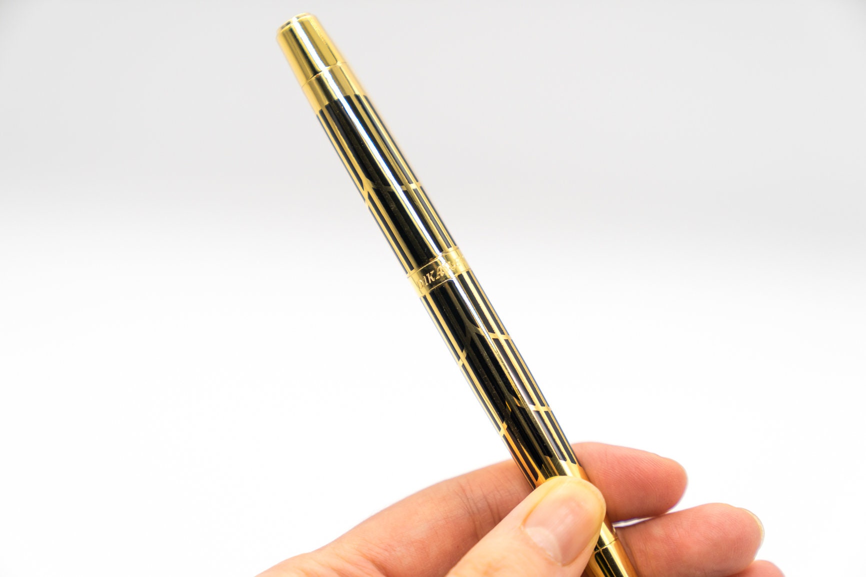 Gold and Black Bent Nib Fountain Pen | Metal Calligraphy Pen ...