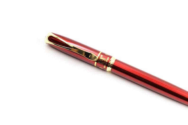 Red & Gold Fountain Pen | Calligraphy Pen, F Nib, Metal Stainless Steel ...