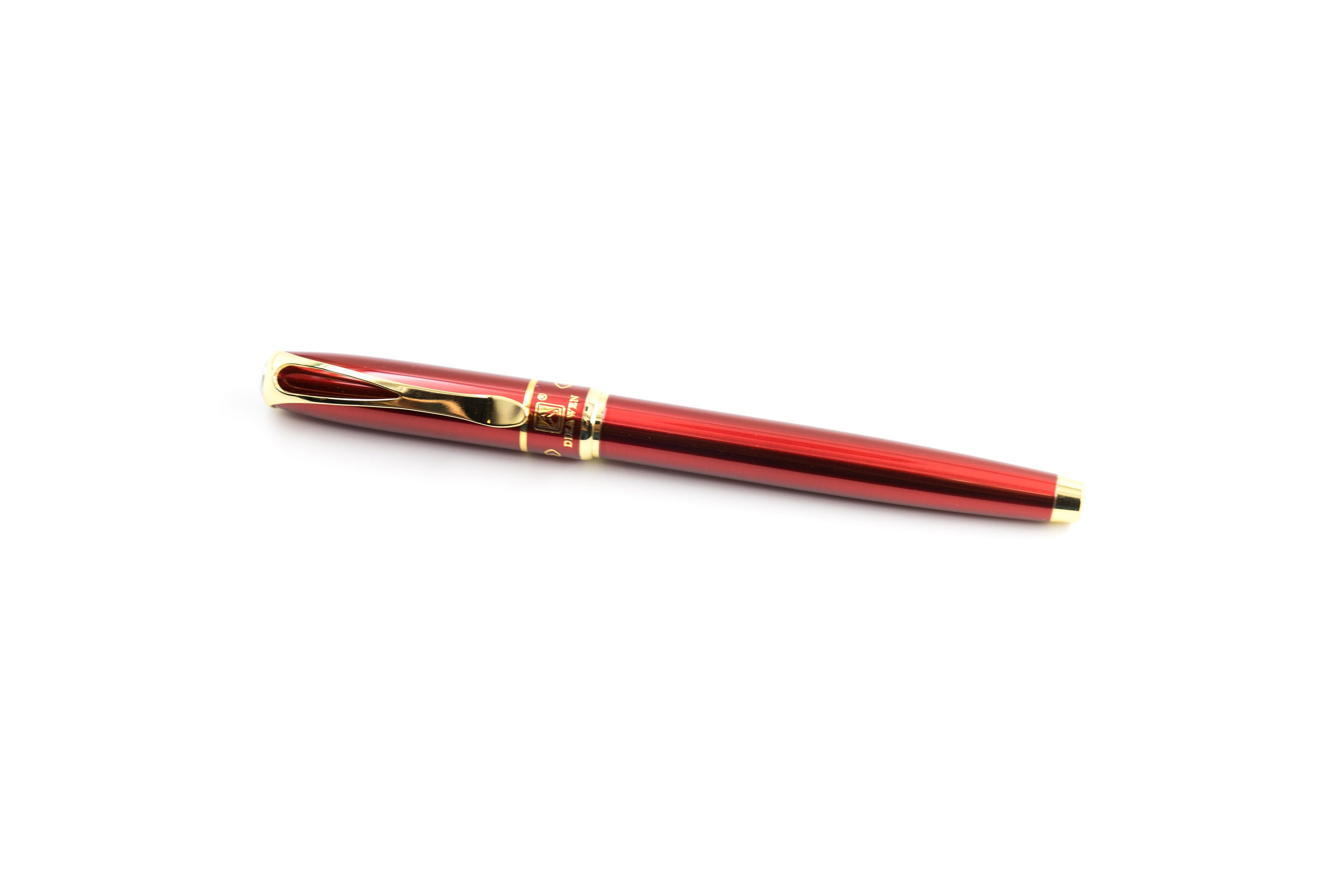 Red & Gold Fountain Pen | Calligraphy Pen, F Nib, Metal Stainless Steel ...