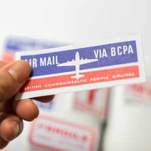 Vintage Airmail Stickers Happy Mail Sticker Pack, Par Avion, Sticker ...