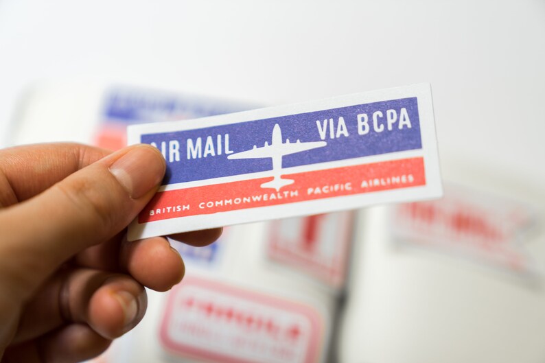 Vintage Airmail Stickers | Happy Mail Sticker Pack, Par Avion, Sticker ...