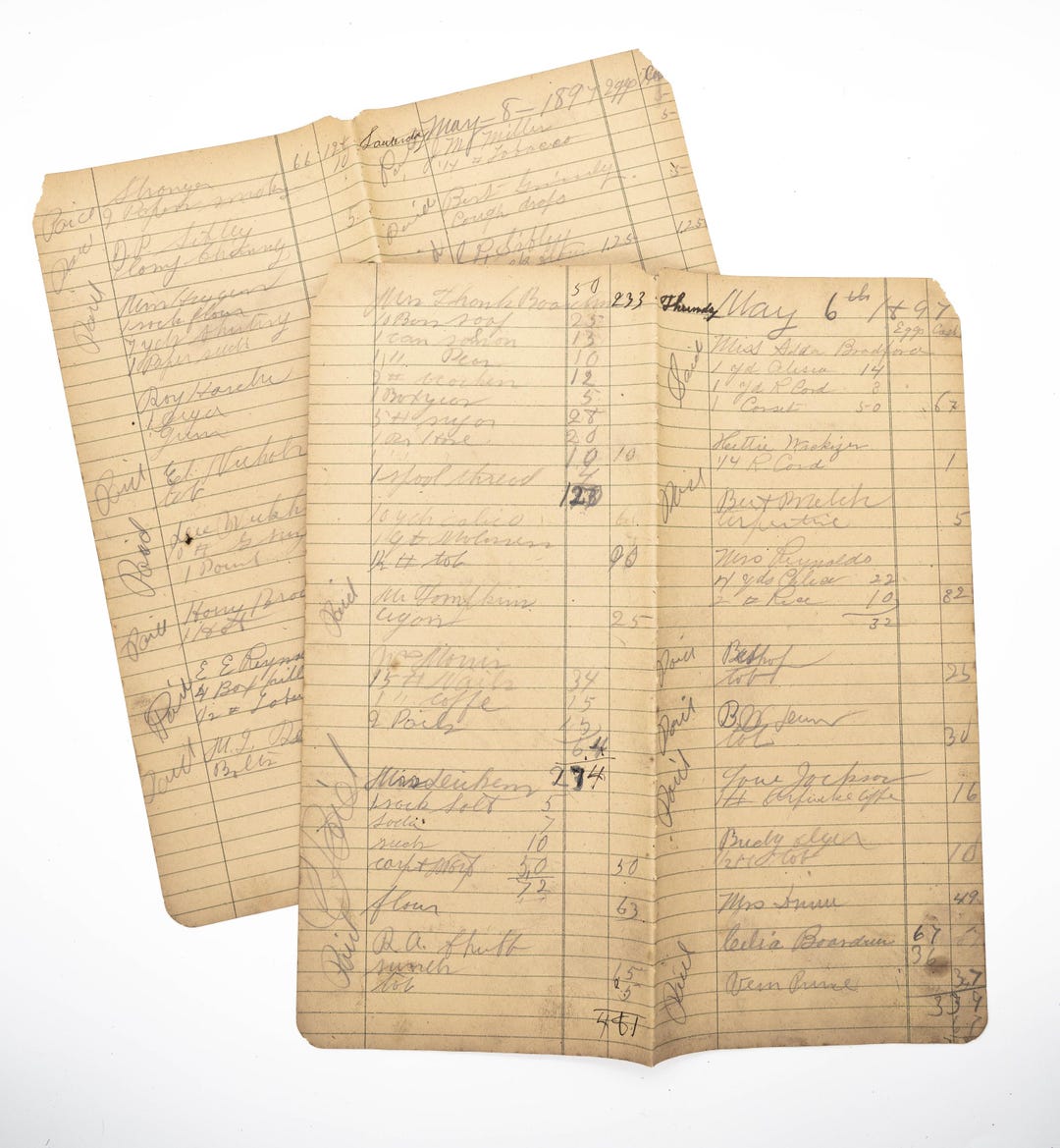 Antique 1890s Vintage Ledger Paper | Handwritten Accounting Document ...