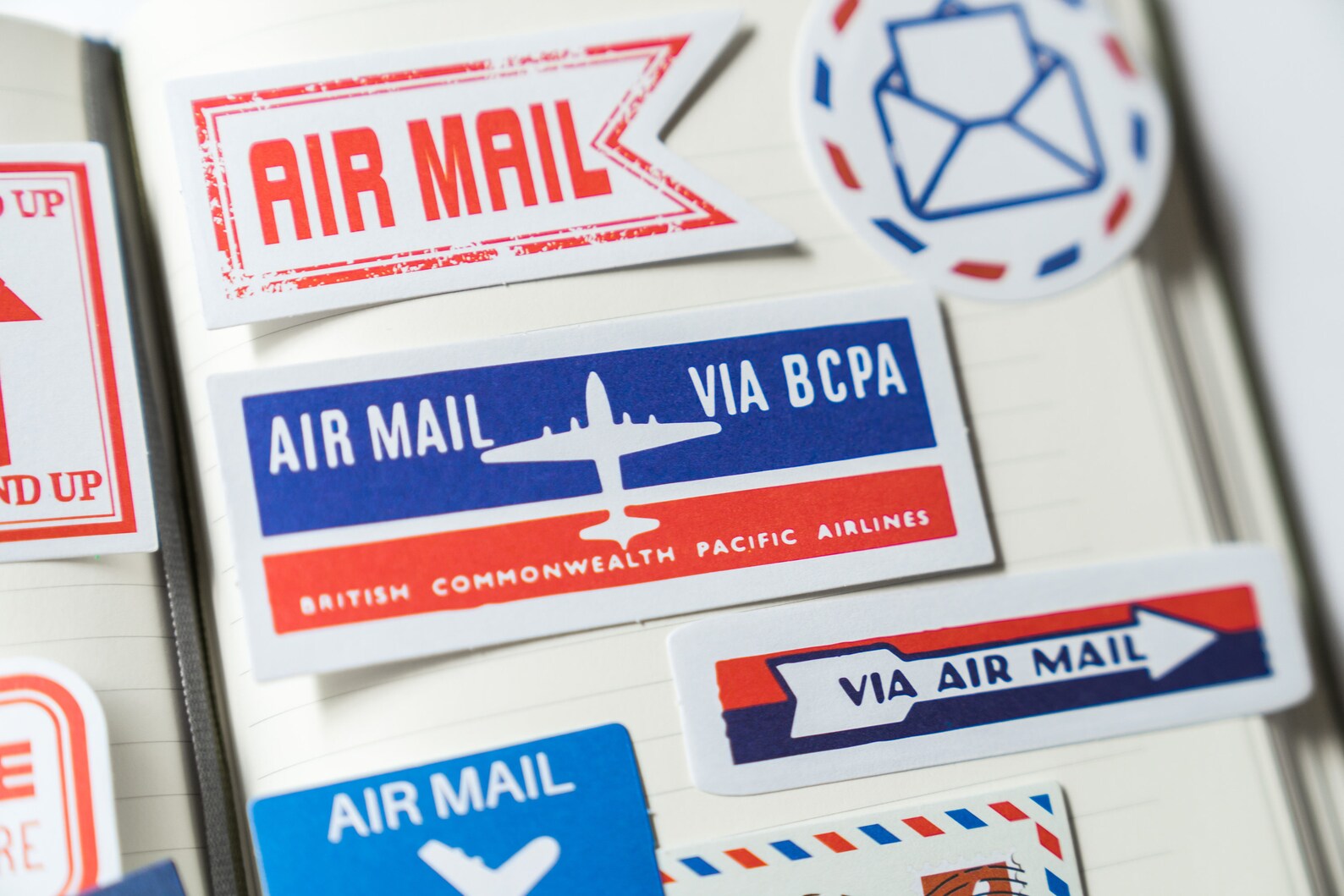 Vintage Airmail Stickers Happy Mail Sticker Pack Par Avion - Etsy