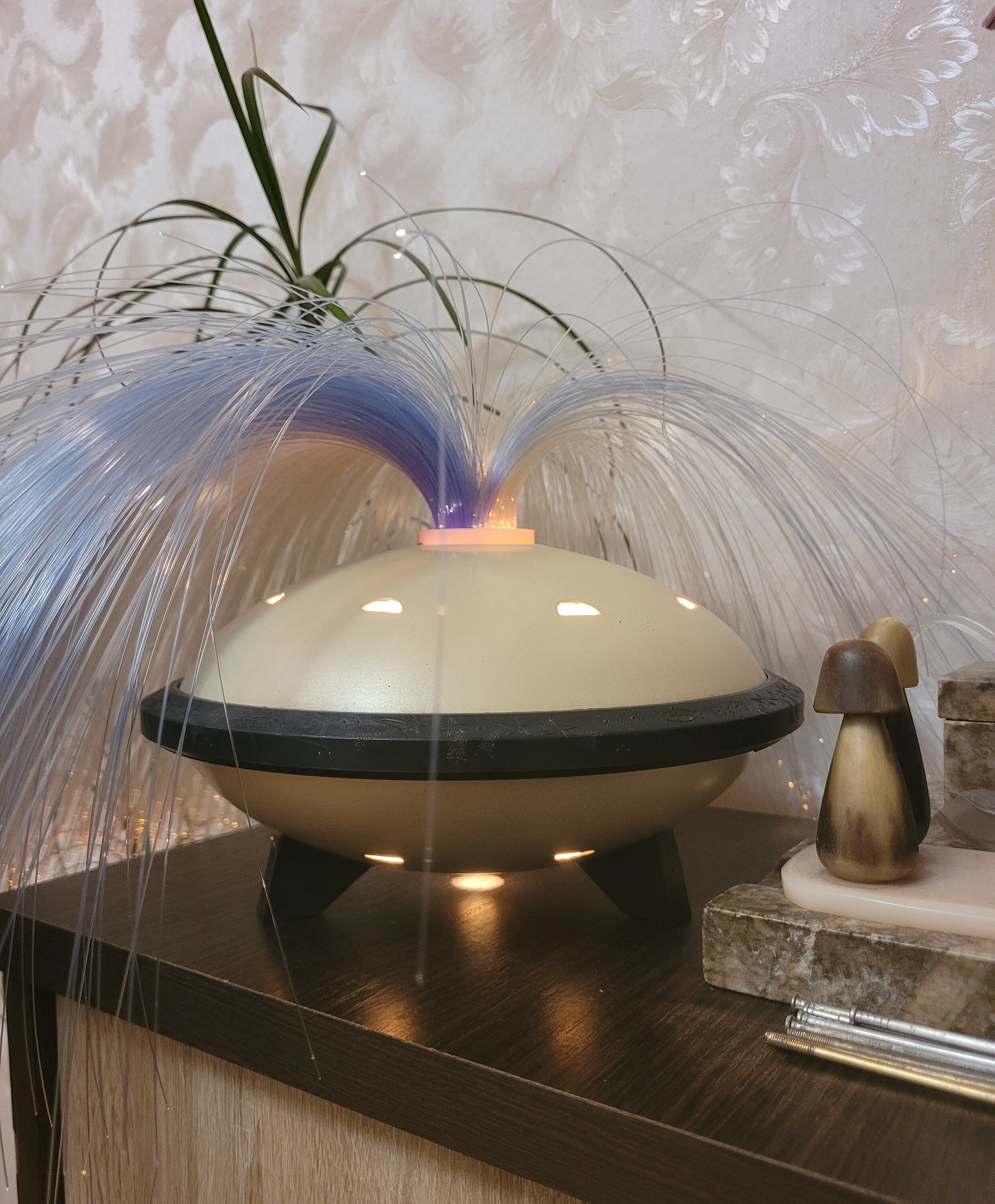 Vintage 80s Soviet Union Fiber Optic Metal Night Light Ufo Style. - Etsy