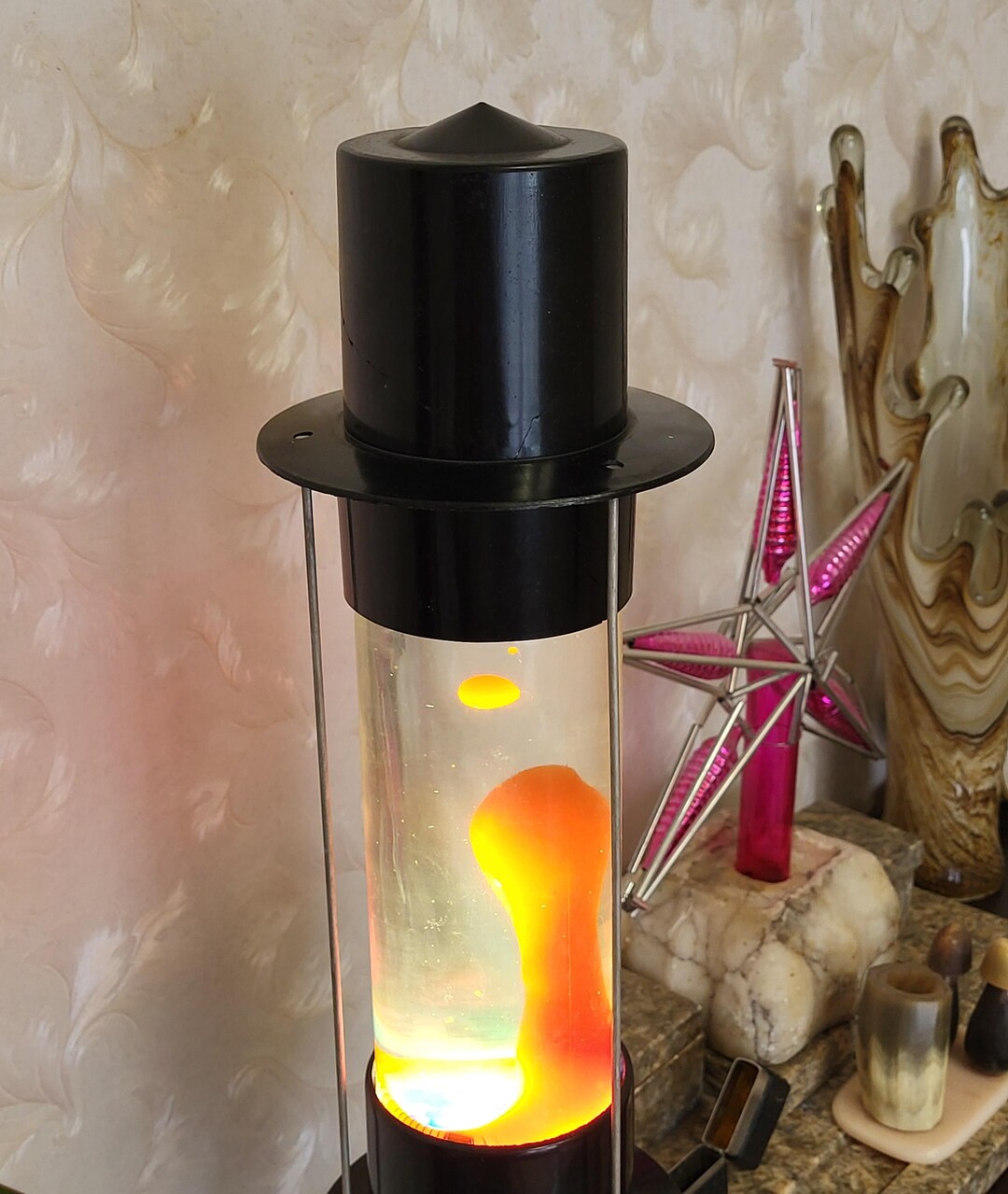 Vintage 1986 Soviet Union Orange Light Lava Night Lamp Space UFO Style ...