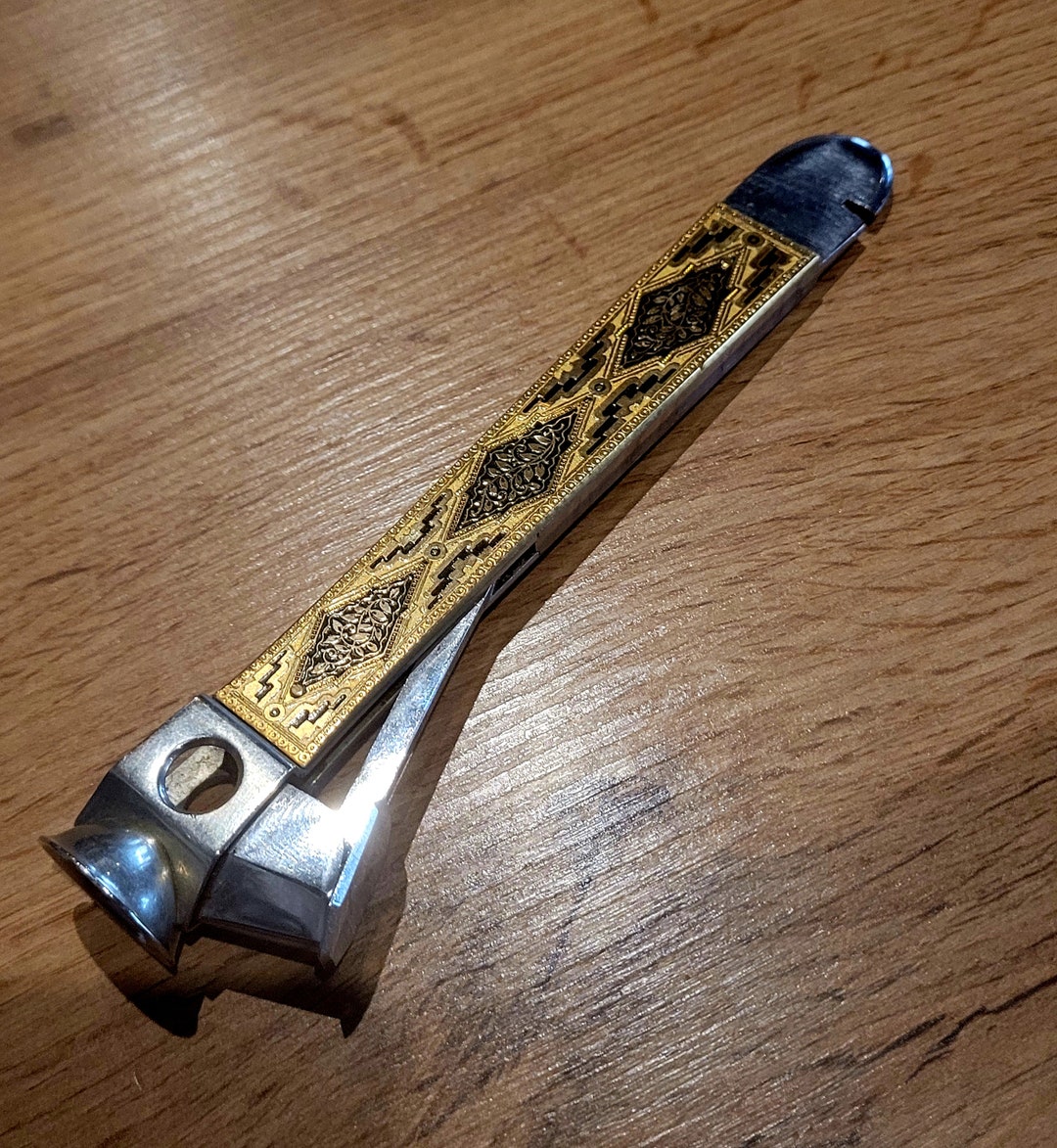Vintage German Cigar Steel Cutter With Brass Fittings Solingen - Etsy