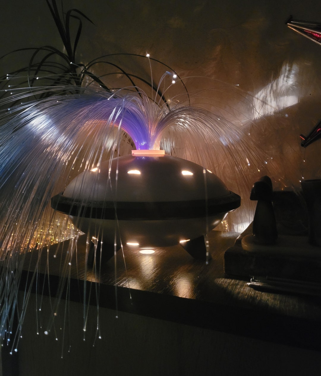 Vintage 80s Soviet Union Fiber Optic Metal Night Light Ufo Style. - Etsy