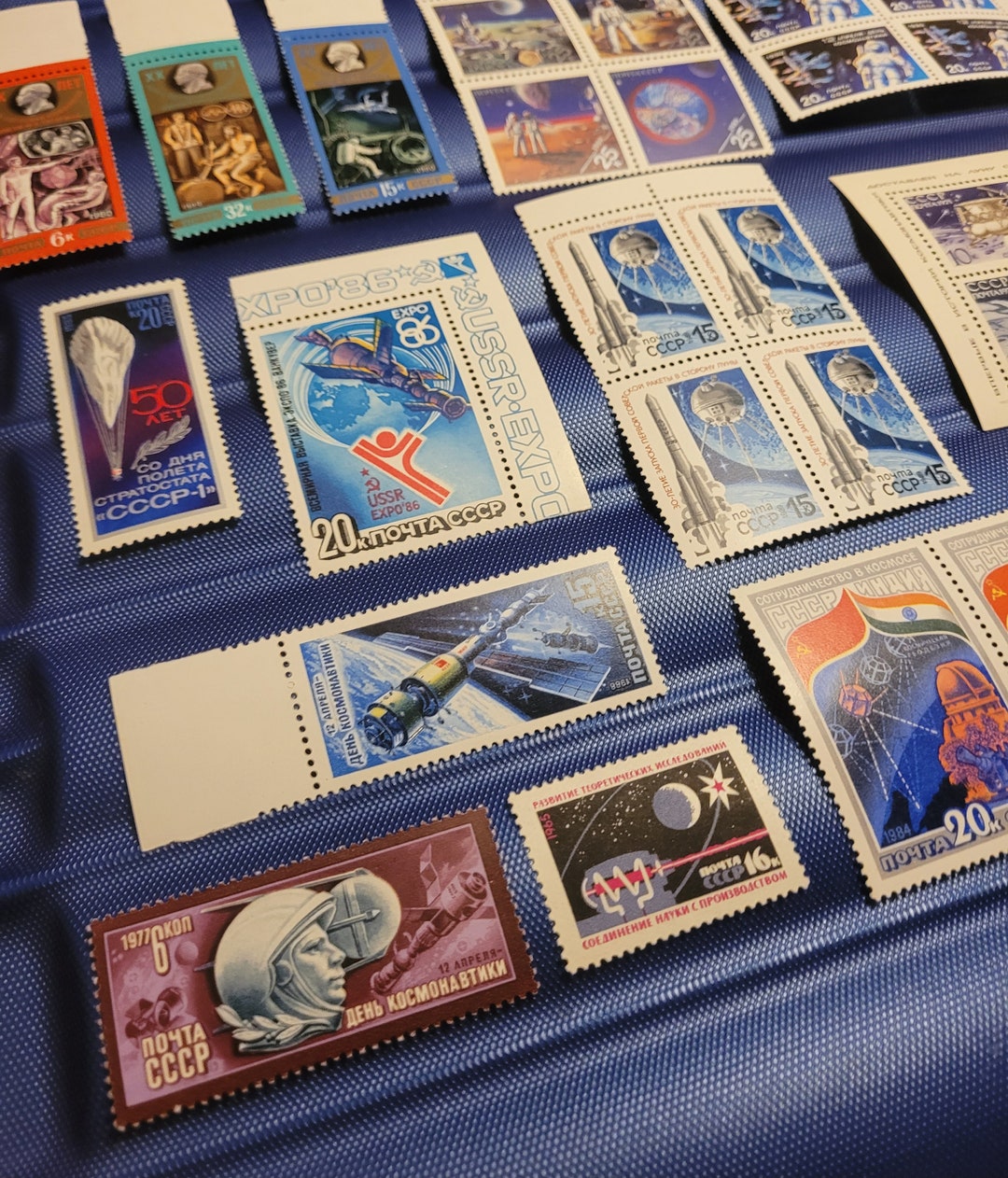 Vintage 60-80s Set of 13 Pieces of Soviet Post Stamps. Soviet Space ...