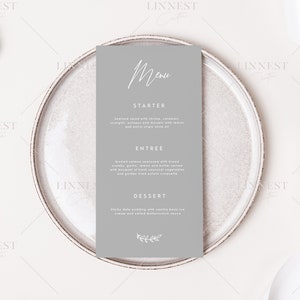 4x8 Inch Menu Mockup, Minimal Wedding Menu Mockup, Wedding Stationery ...