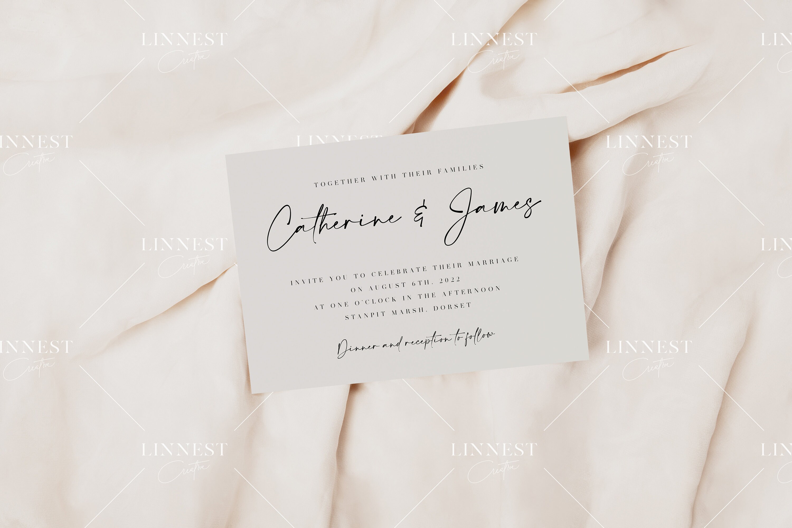 Minimalist empty white card 7x5 card mockup Wedding | Etsy