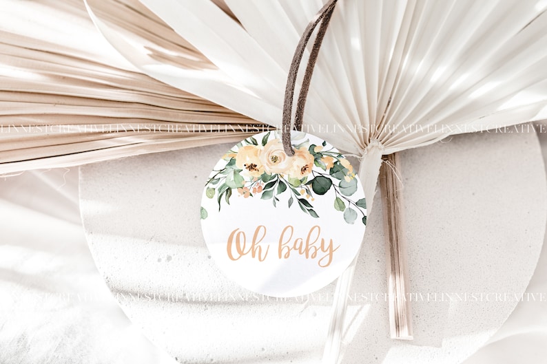 Boho Round Gift Tag Mock Up Wedding Favor Tag Mockup Modern | Etsy