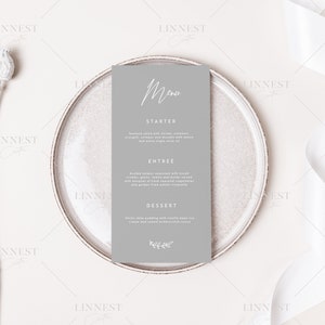 4x8 Inch Menu Mockup, Minimal Wedding Menu Mockup, Wedding Stationery ...