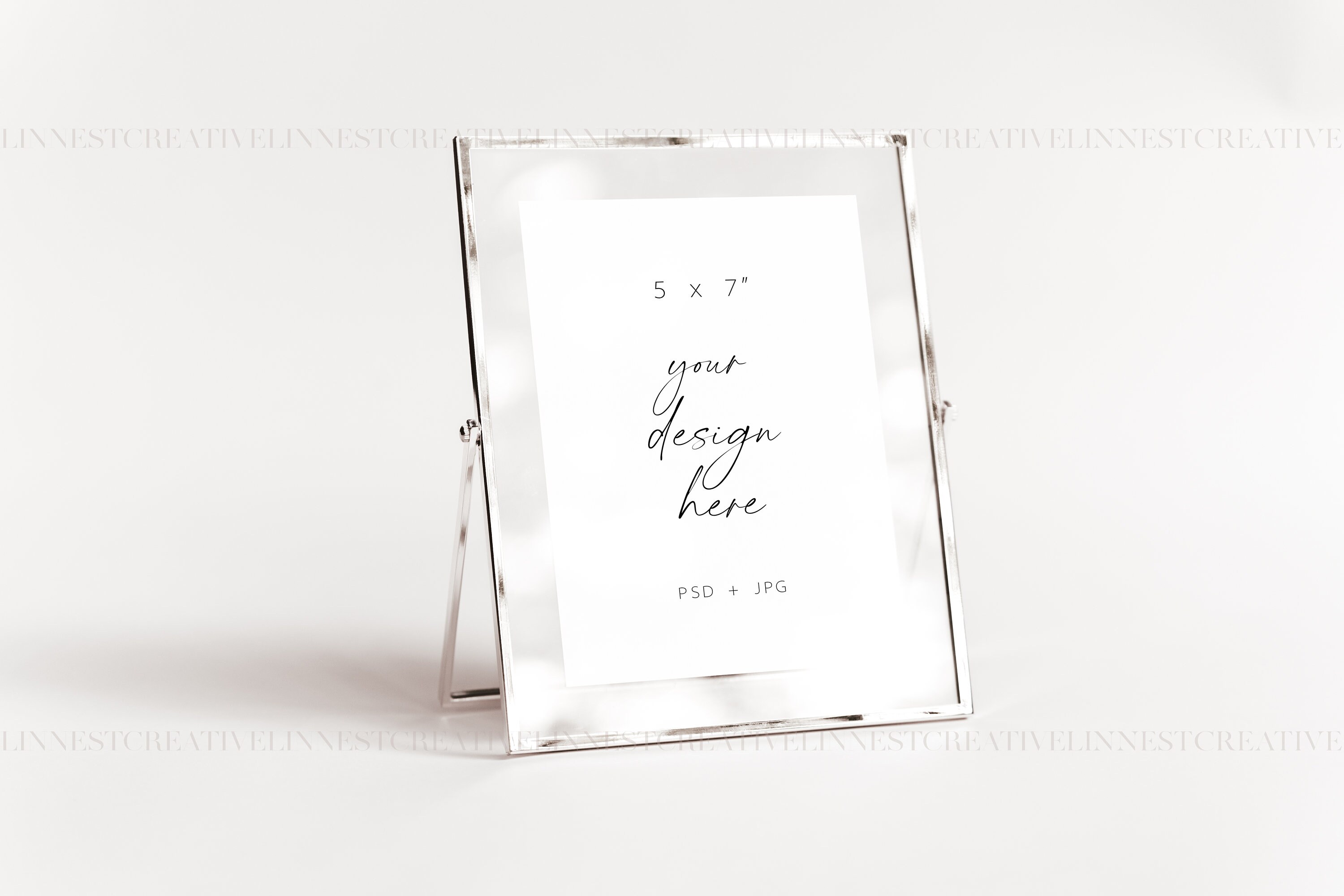 5x7 Table Sign Mockup Minimalist Silver Frame Mock Up Modern | Etsy