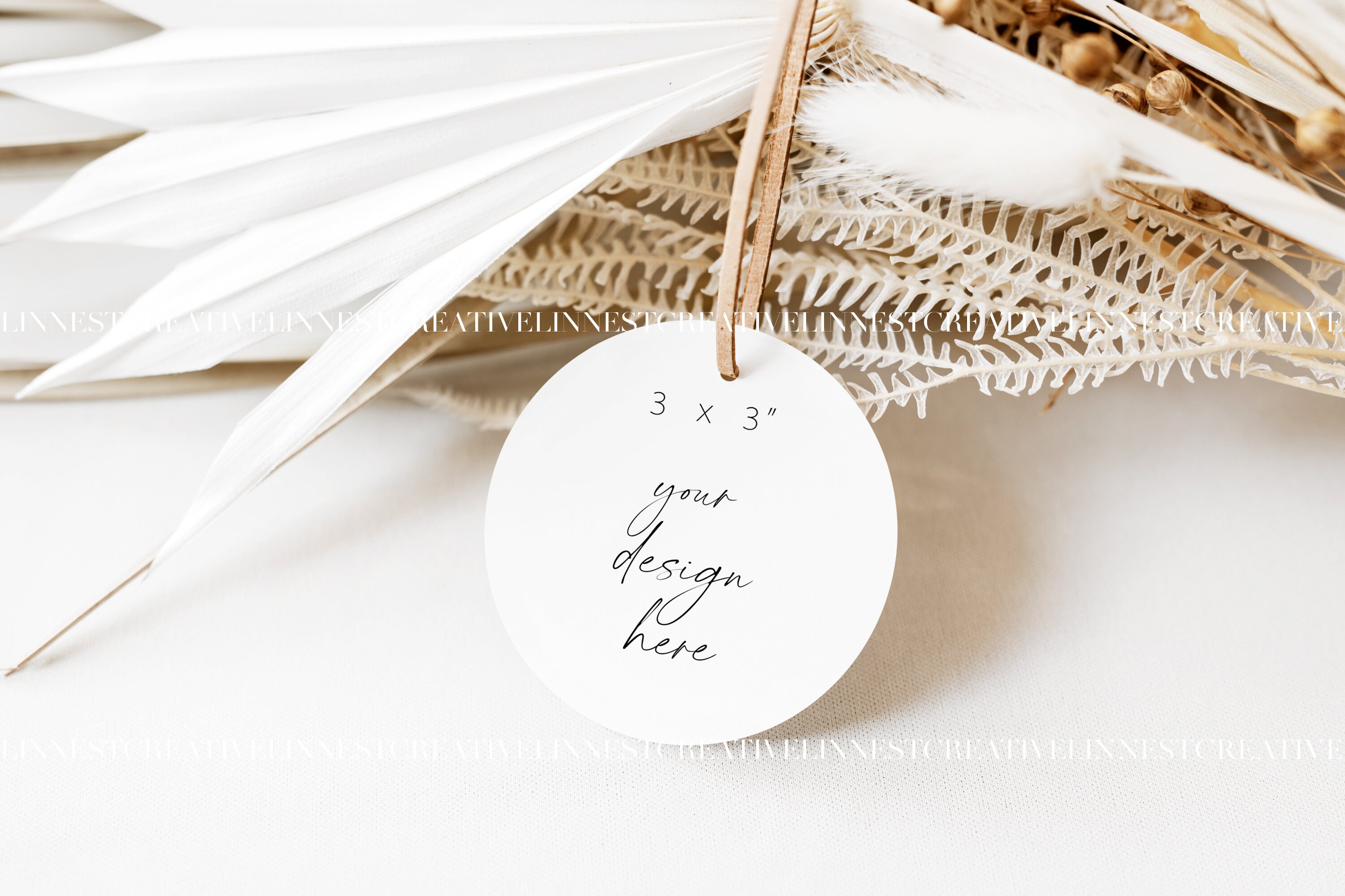 Boho Round Gift Tag Mock Up Wedding Favor Tag Mockup Minimal - Etsy