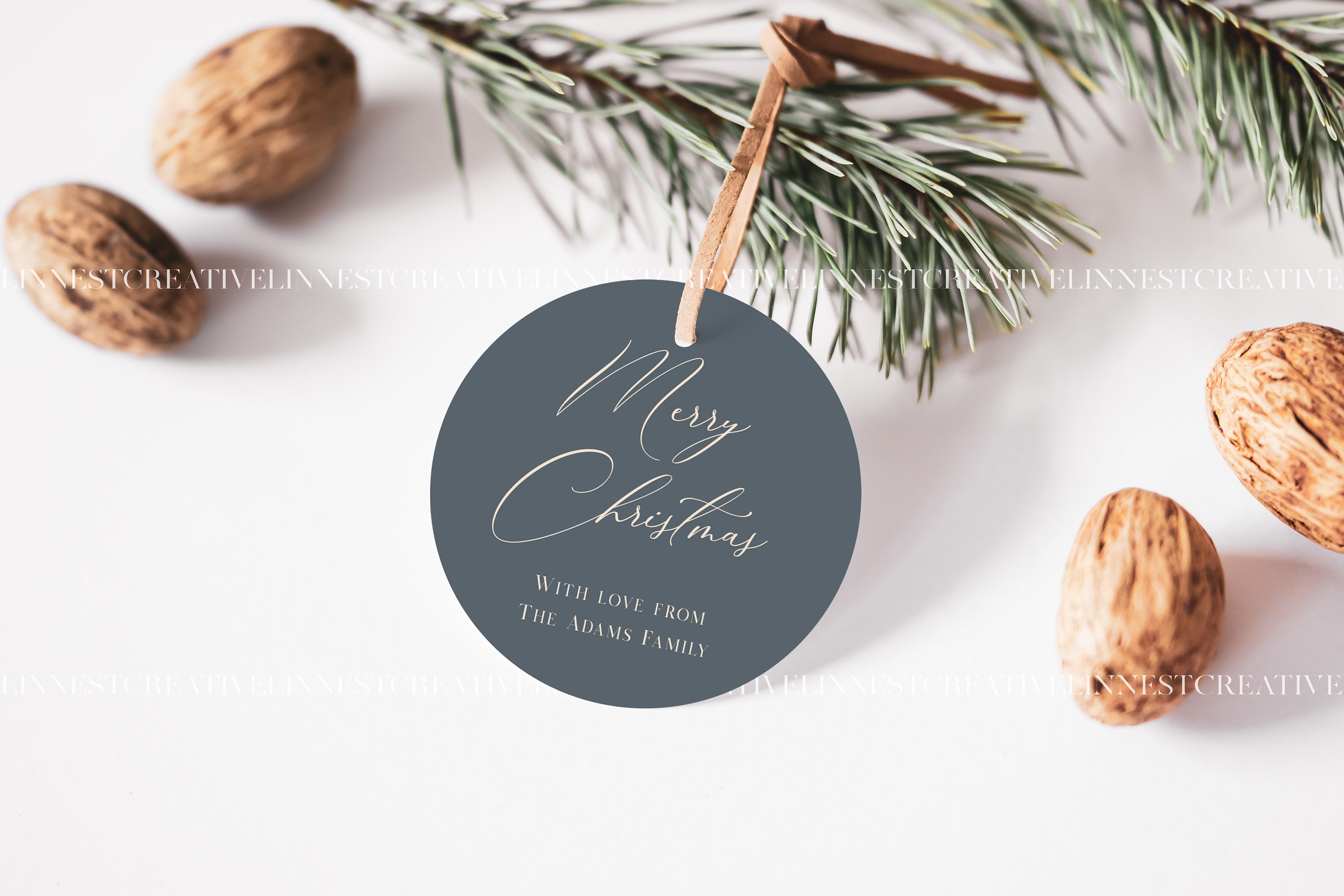 Round Christmas Gift Tag Mockup Holiday Tag Mockup Christmas - Etsy