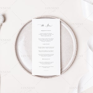 4x8 Inch Menu Mockup, Minimal Wedding Menu Mockup, Wedding Stationery ...