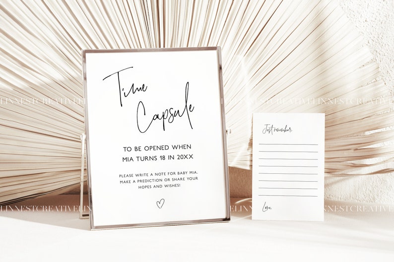 Time Capsule Mockup, Frame and Card Mockup, Boho Baby Shower Time ...