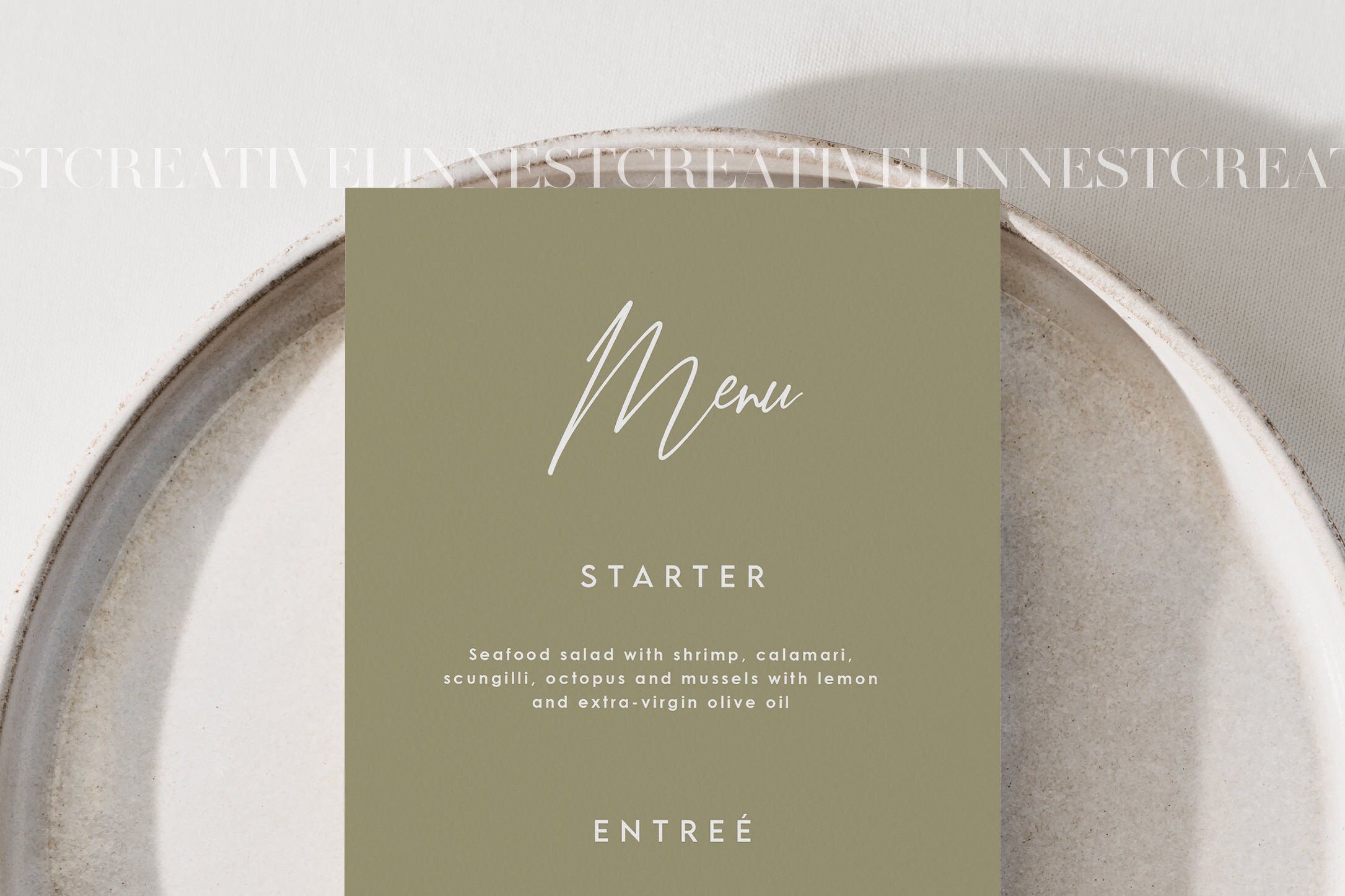 4x8 Menu mockup Minimalist neutral wedding menu mock up | Etsy