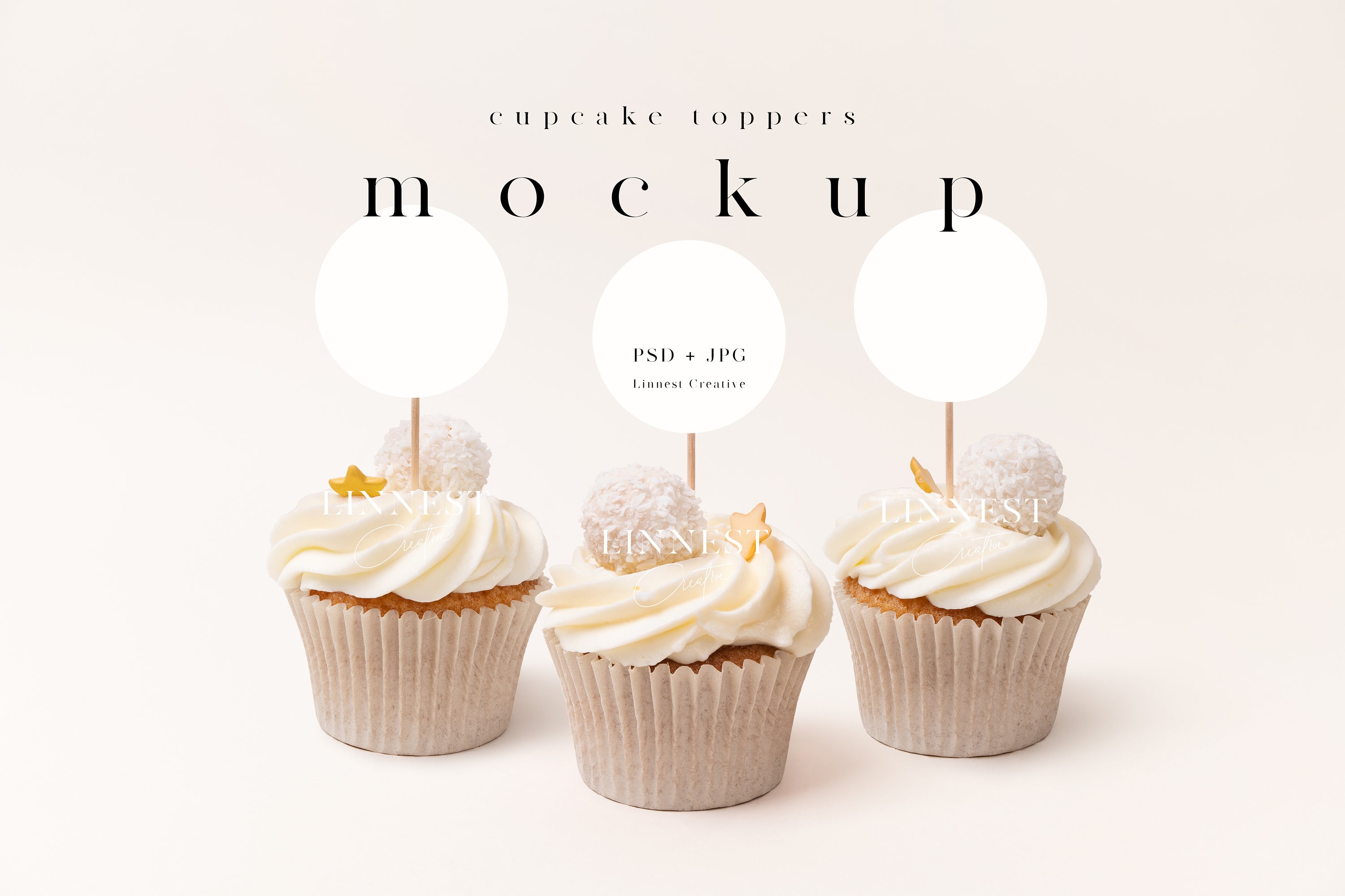 Cupcake toppers mockup Valentine's Day cupcake | Etsy