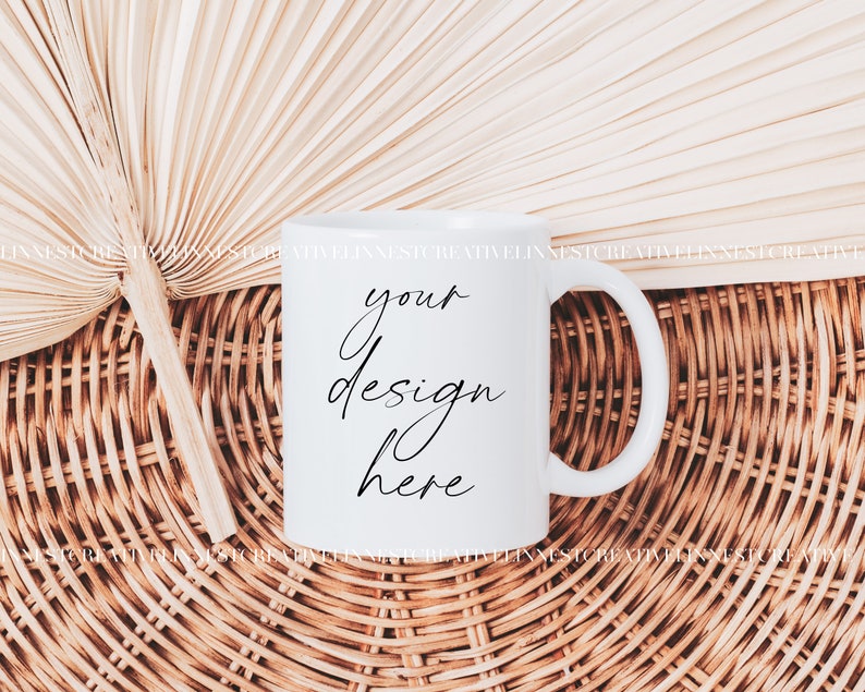 10 Boho White Coffee Mug Mockup Bundle, 11 Oz Mug Mock Ups, Cozy ...