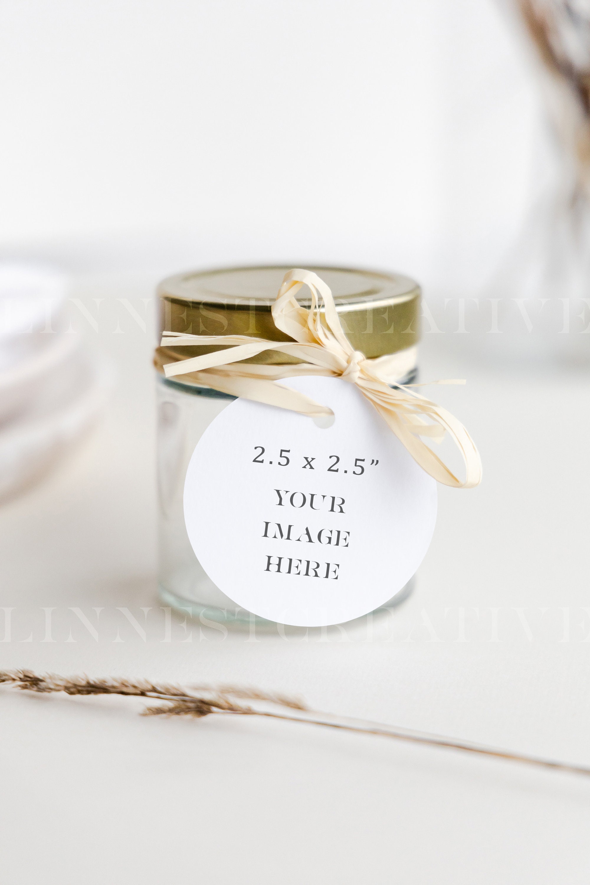Round Gift Tag Mockup Favor Tag Mockup Blank Round Label - Etsy