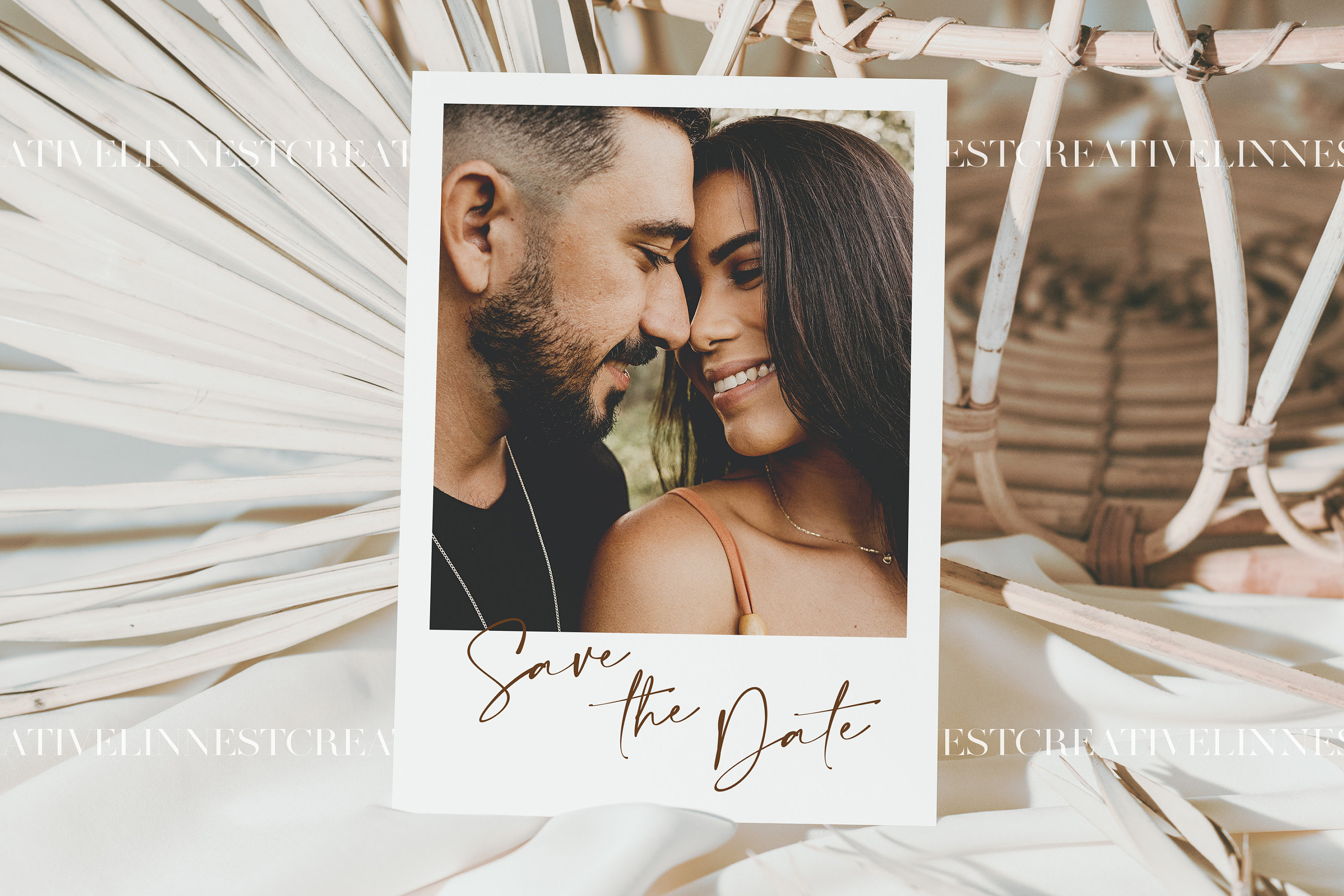 Sunny Boho Invite Mockup Neutral Card Mockup Invitation | Etsy