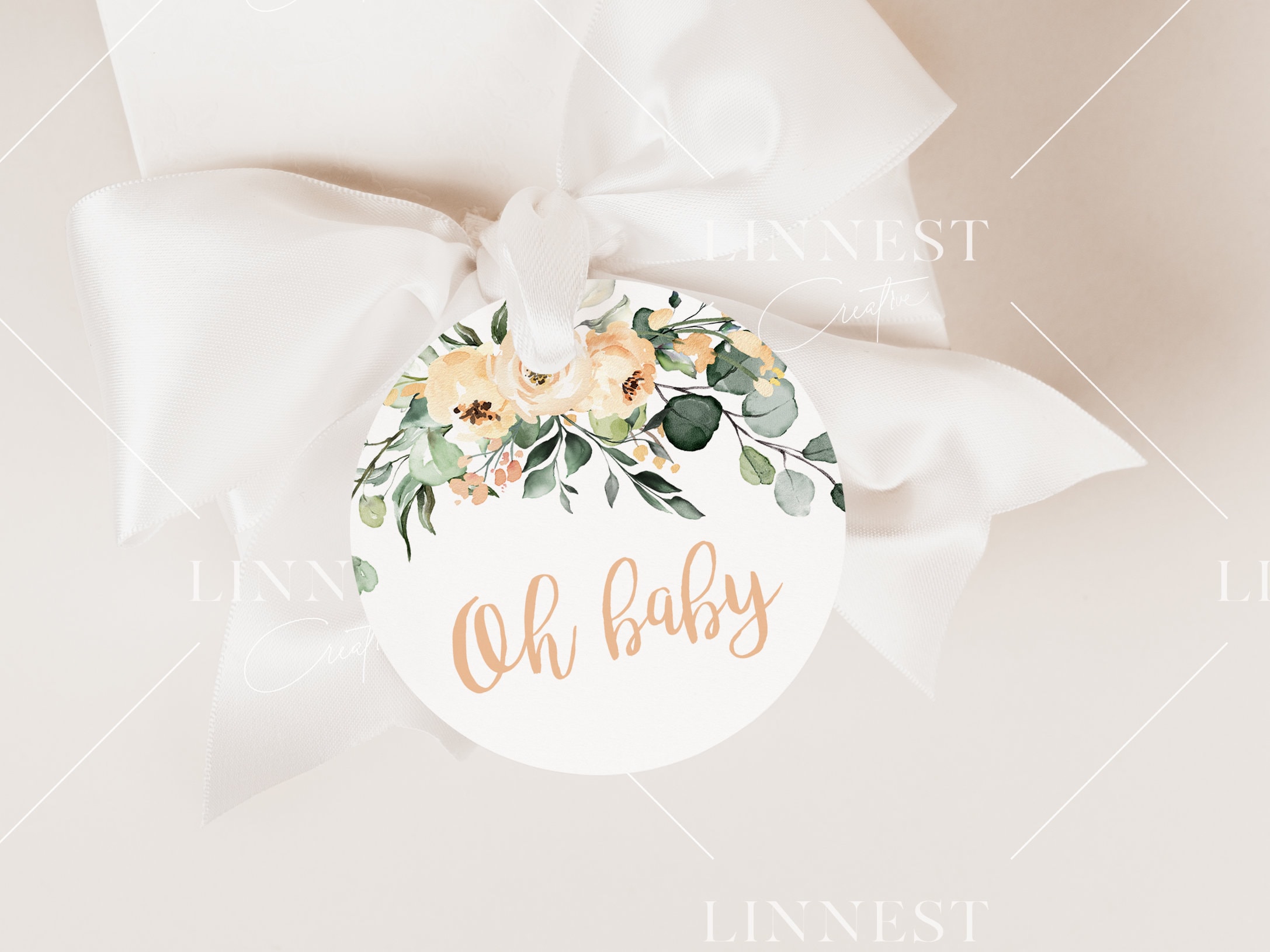 Round Gift Tag Mockup Blank White Round Label Mockup | Etsy